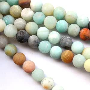 Amazon.com: Tacool Natural Unpolished Frosted Amazonite Round 6mm ...