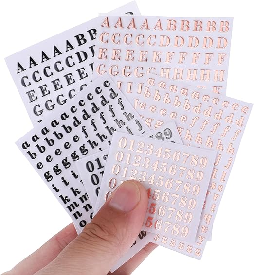 Amazon.com: Xthrotsenk Mini Letter Stickers, 6 Sheets, Rose Gold ...