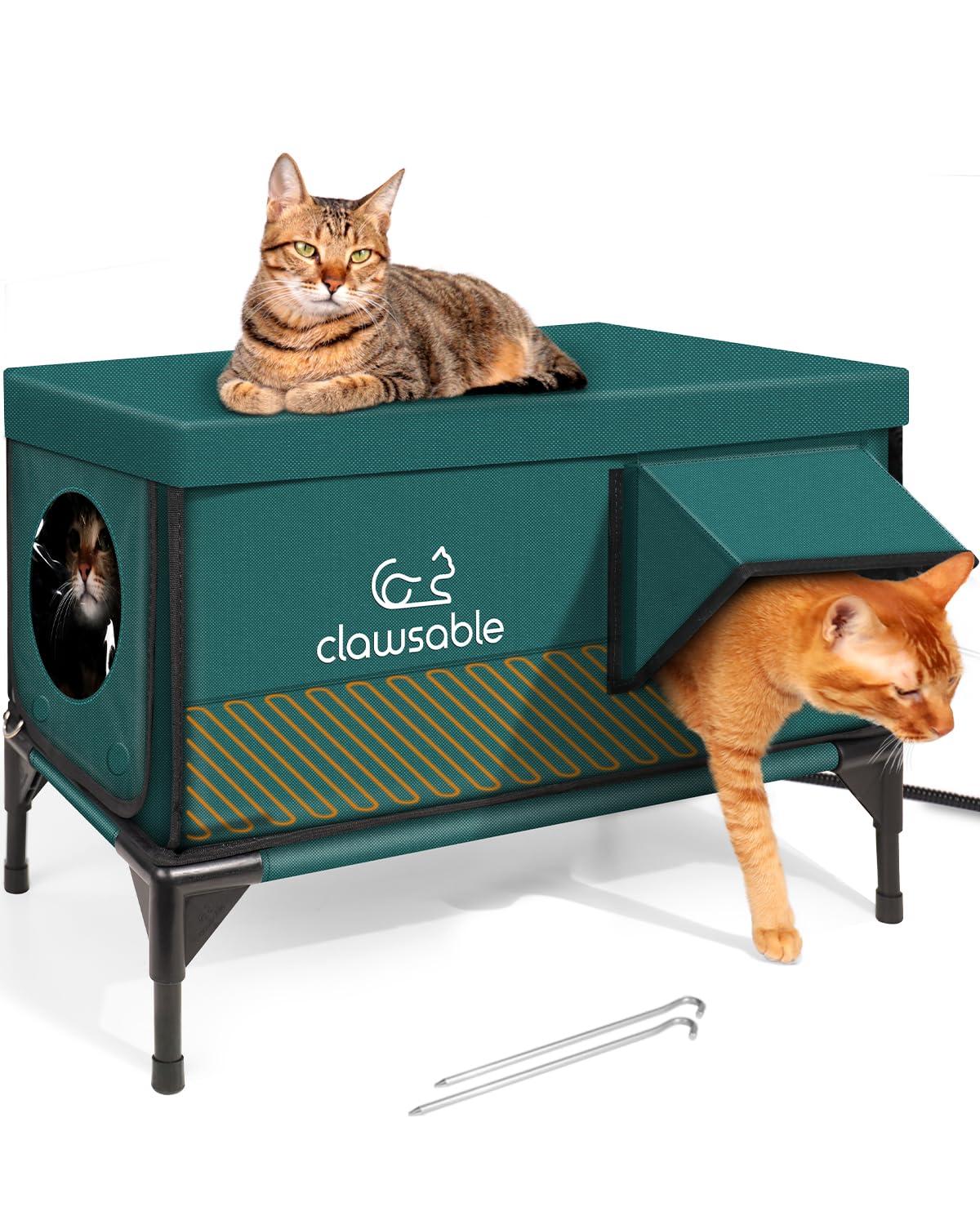 Amazon.com : stohot Highly Sturdy Heated Cat House for Outside Cats in ...