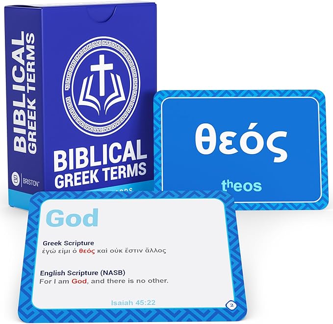 Amazon.com: Briston Biblical Greek Vocabulary 75 Flash Cards – Learn ...