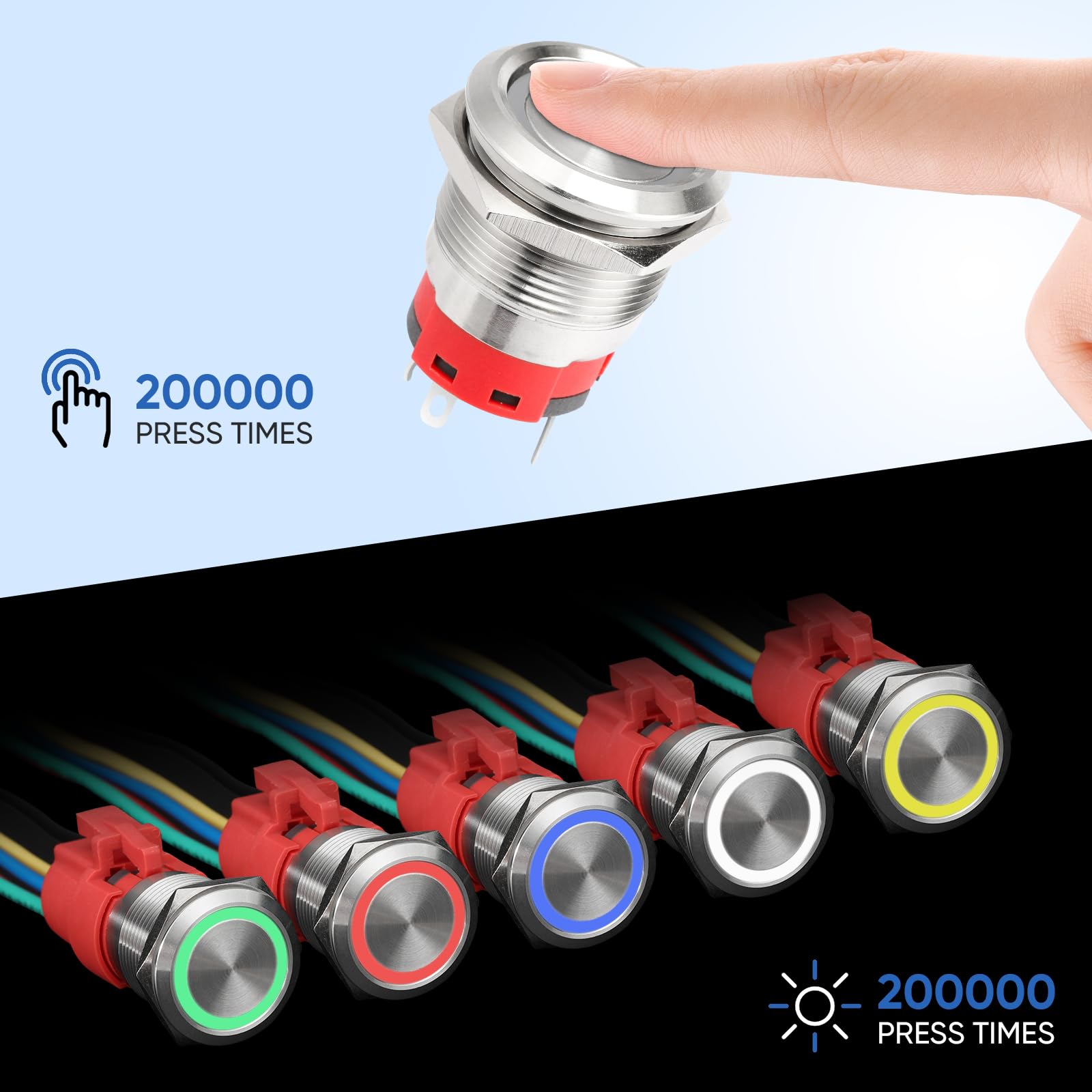 Snapklik.com : XINYIELE 19MM Latching 12V DC Push Button Switch On/Off ...