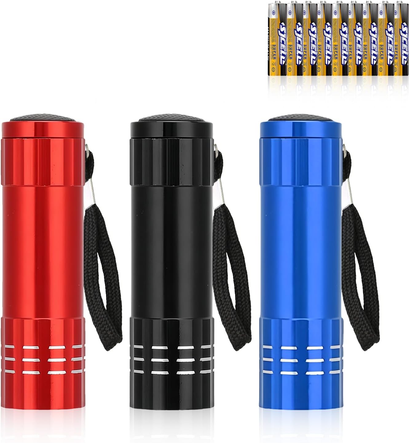 flintronic 3 Pack LED Small Torch, Small Pocket Flashlight with 9 LEDs ...