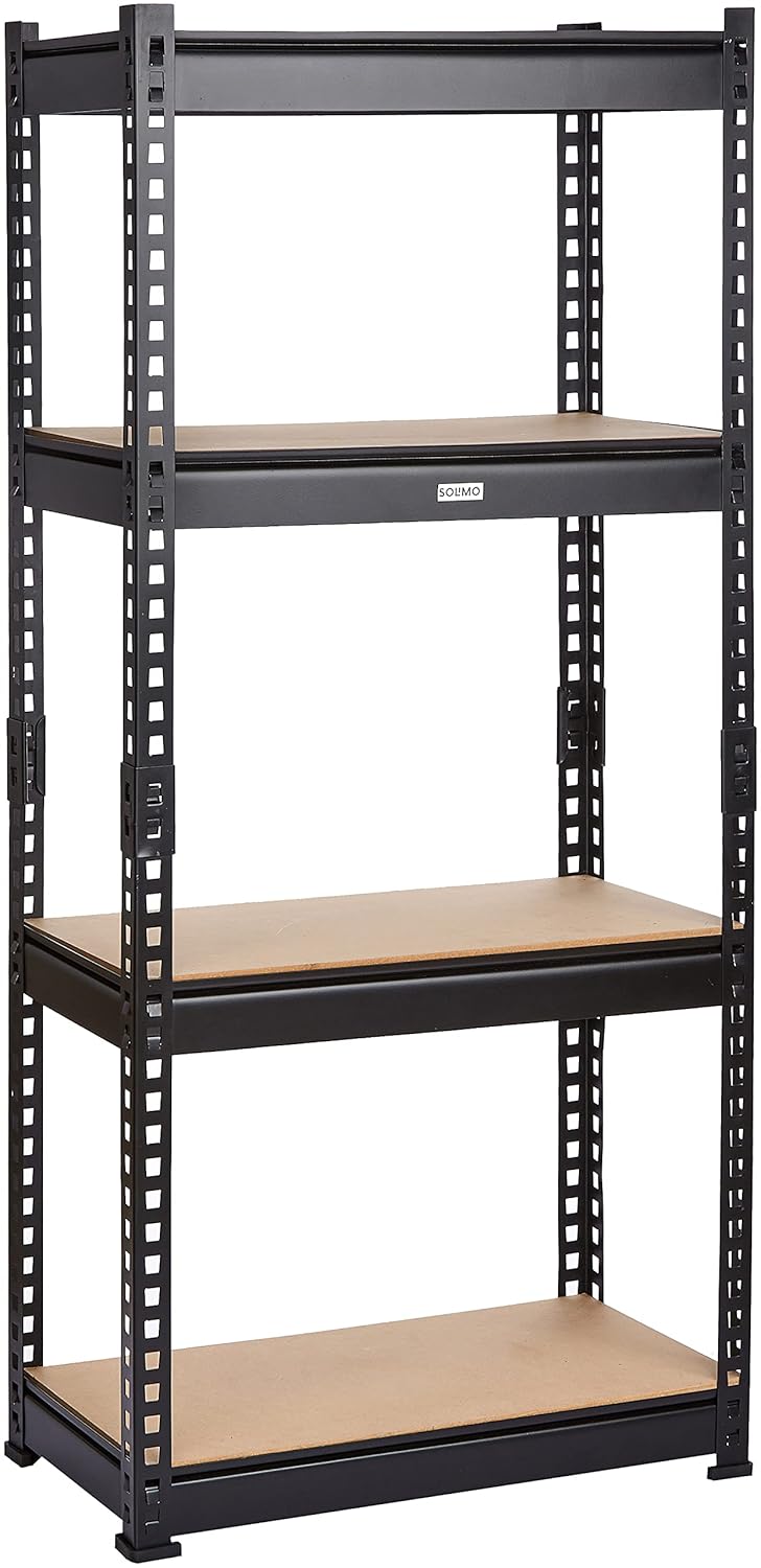 Amazon Brand - Solimo - Adjustable 4-Shelf Unit Display Storage Rack ...