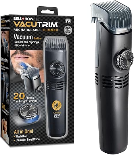 Vacutrim by Bell+Howell Professional Vaccum Hair Trimmer with Powerful ...