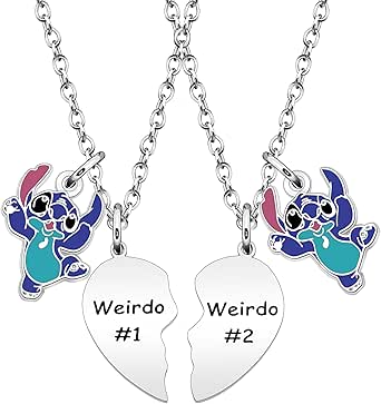 Tibond Weirdo1 & Weirdo 2 Stitch Friendship Necklace Gifts for Best ...