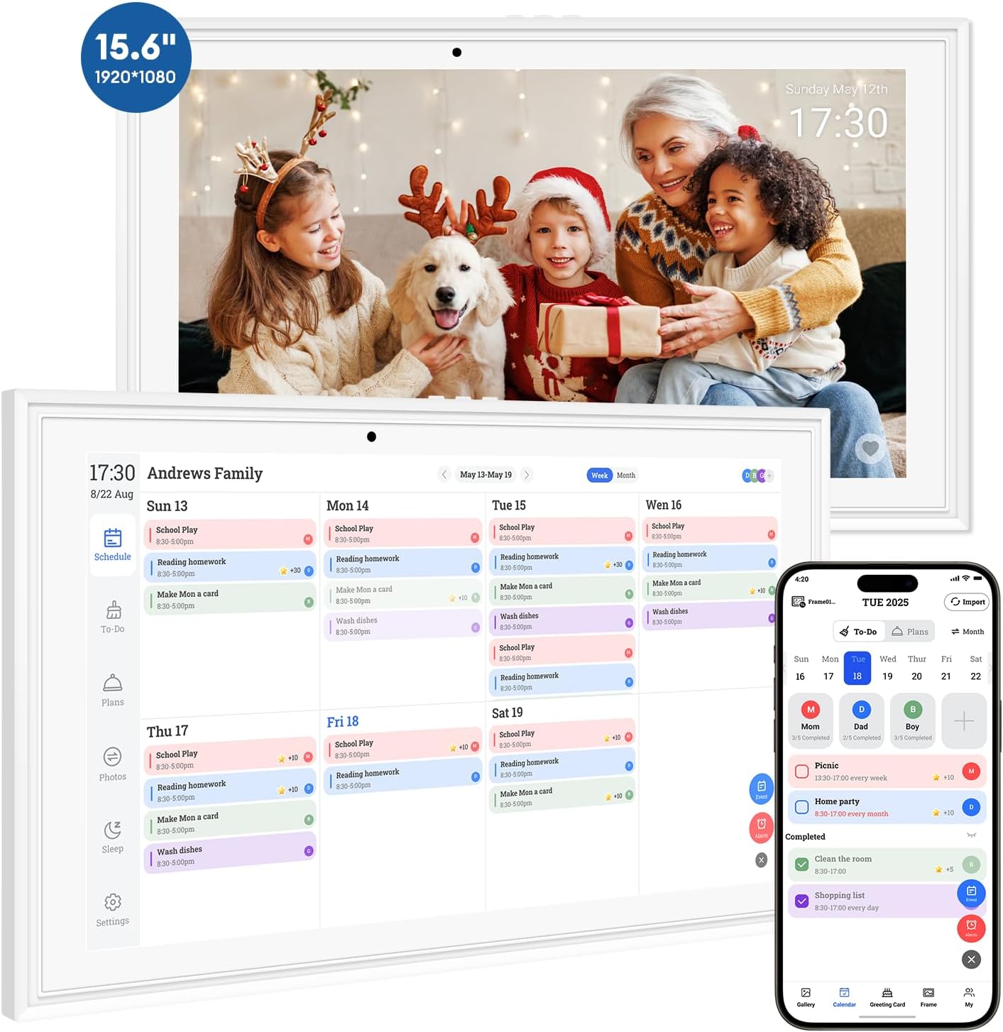 Hesmor 15.6'' Digitaler Kalender Elektronischer Kalender Elektronischer ...