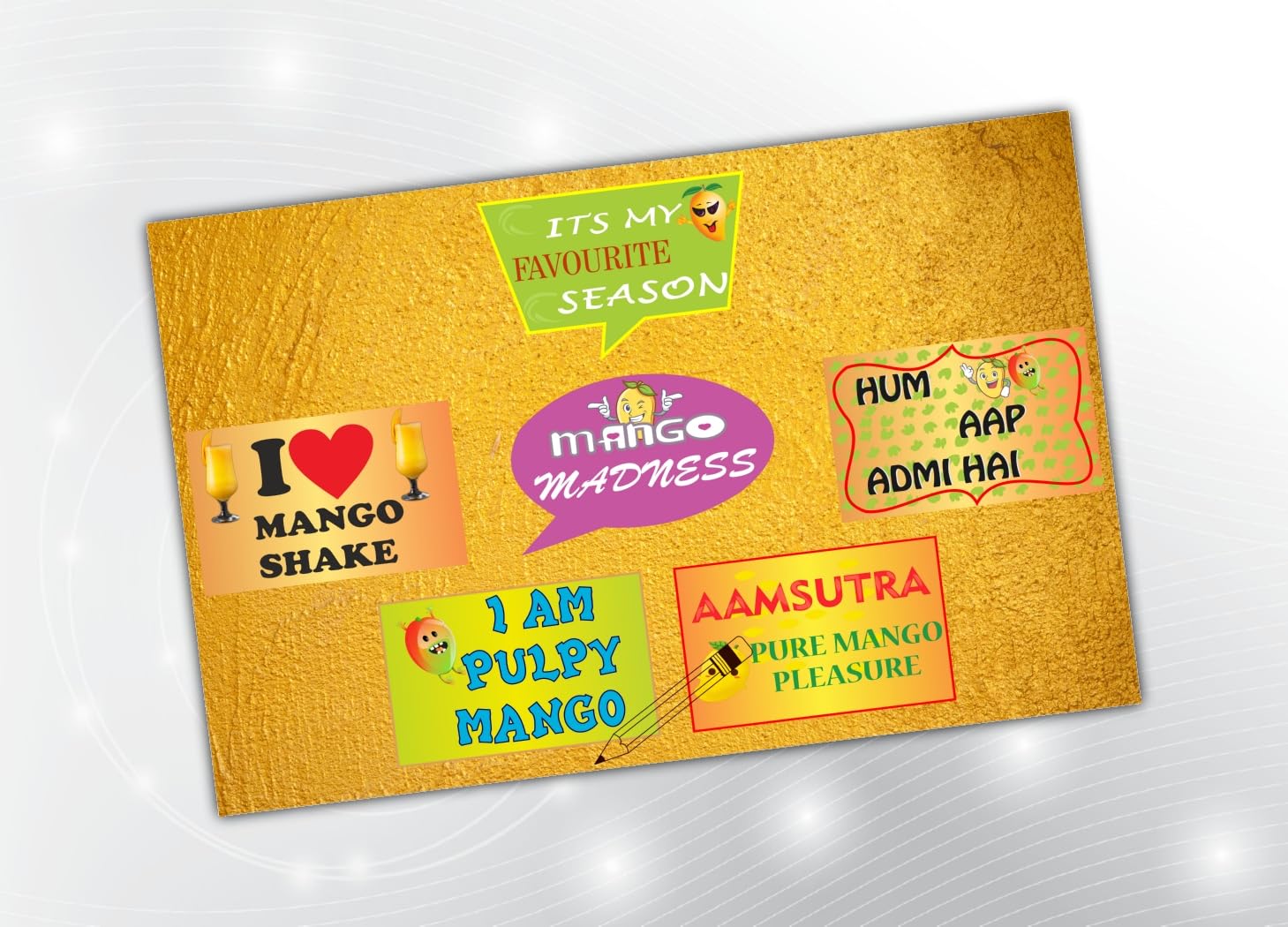 PartyStuff Mango Theme Props - Mango Party Props (6 Cards) : Amazon.in ...