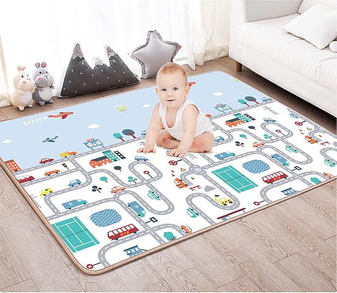 Amazon.com : HOMTOL Baby Play Mat, Reversible Foam Playmat, 59"x70 ...