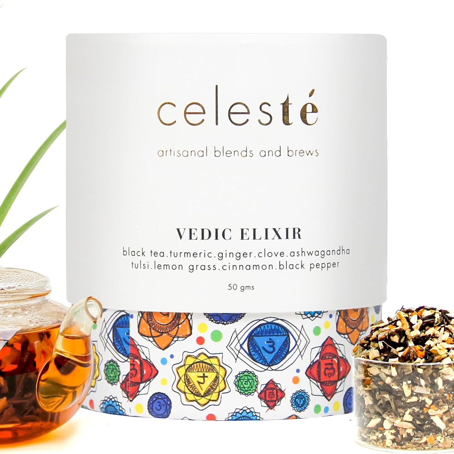 CelesTe Vedic Elixir | Tea - Ashwagandha, Tulsi, Turmeric | Premium ...