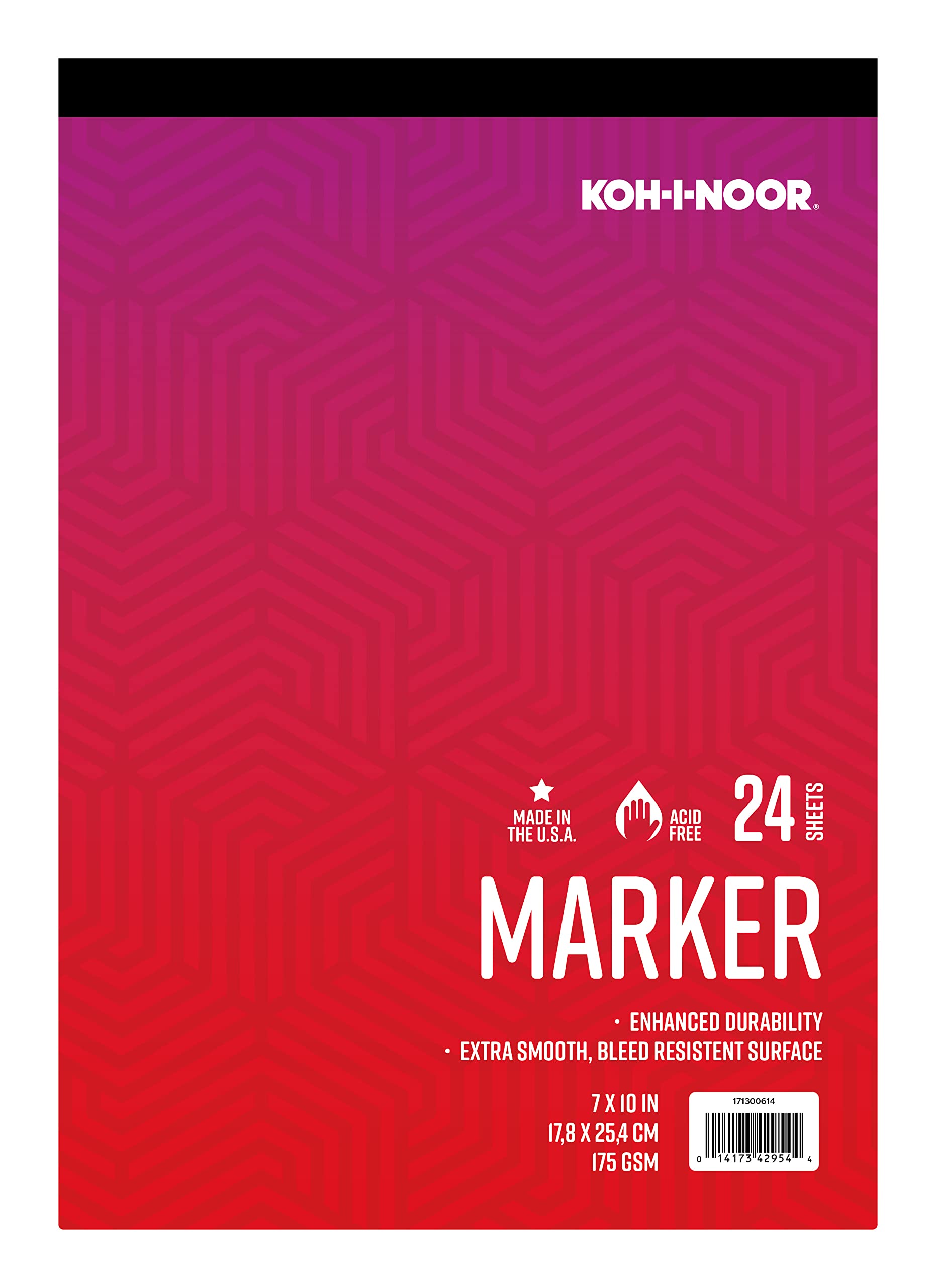 Amazon.com: Koh-I-Noor 7" x 10" Marker Tape-Bound Paper Pad, 175 GSM ...