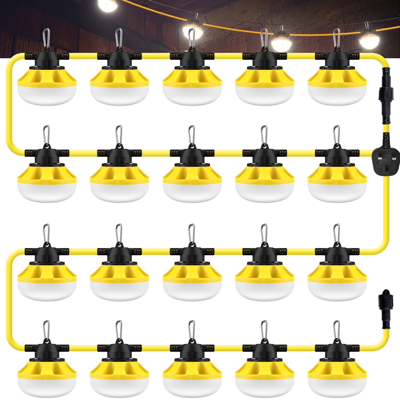 1 x Brand New MFLABEL Industrial Grade 200FT Construction String Light ...