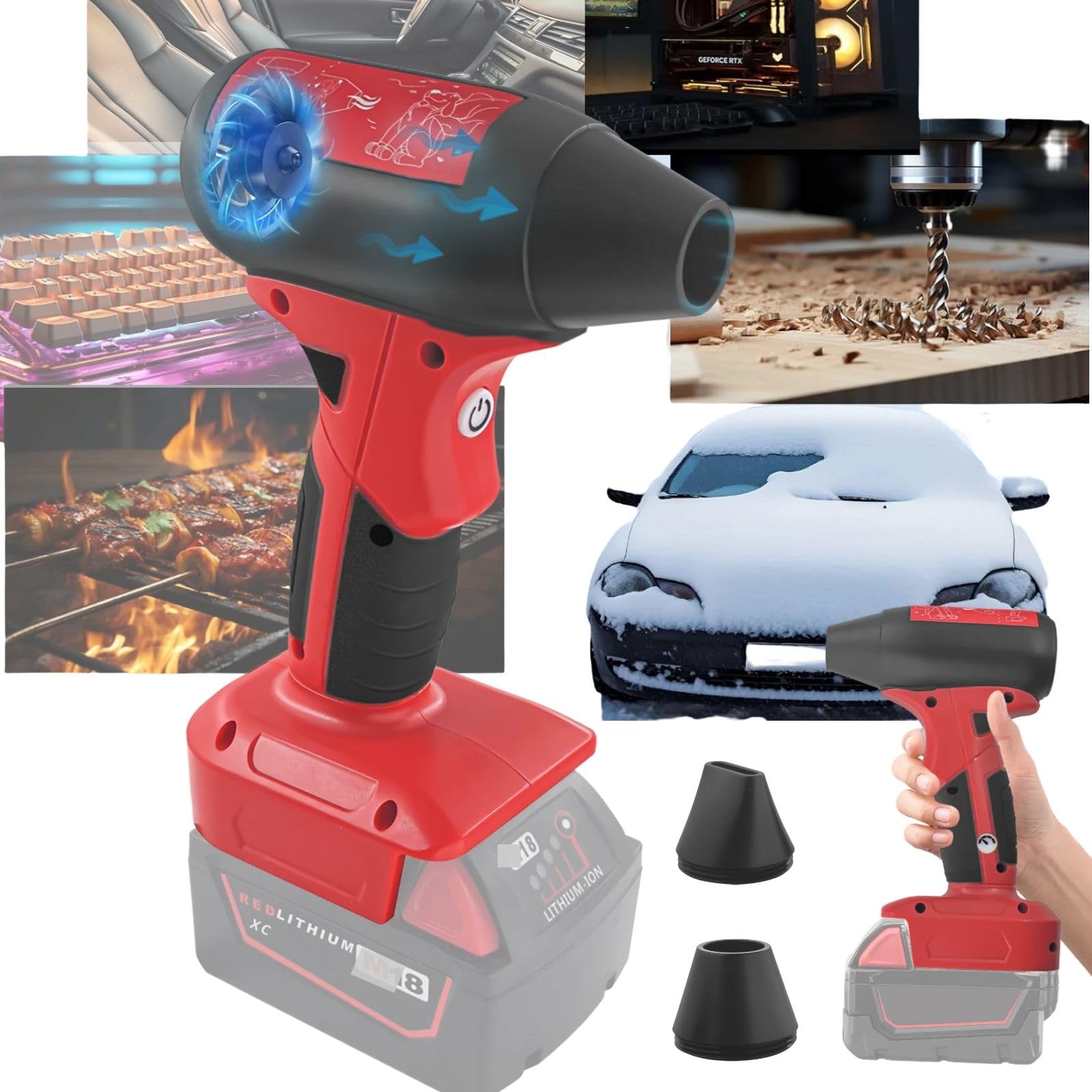 Compressed Air Duster, Mini Jet Blower Portable Violent Turbo Fan for ...