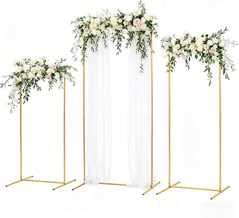 Amazon.com: Gold Square Metal Wedding Arch,Rectangular Metal Backdrop ...