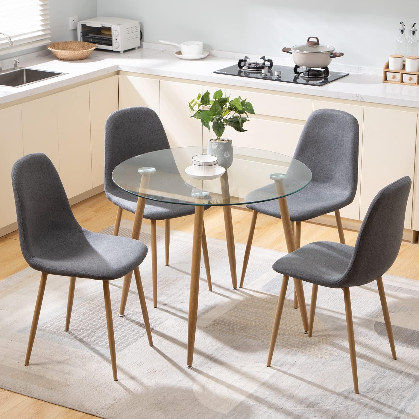 Amazon.com - somedream 5-Piece Round Dining Table Set - Kitchen Table ...