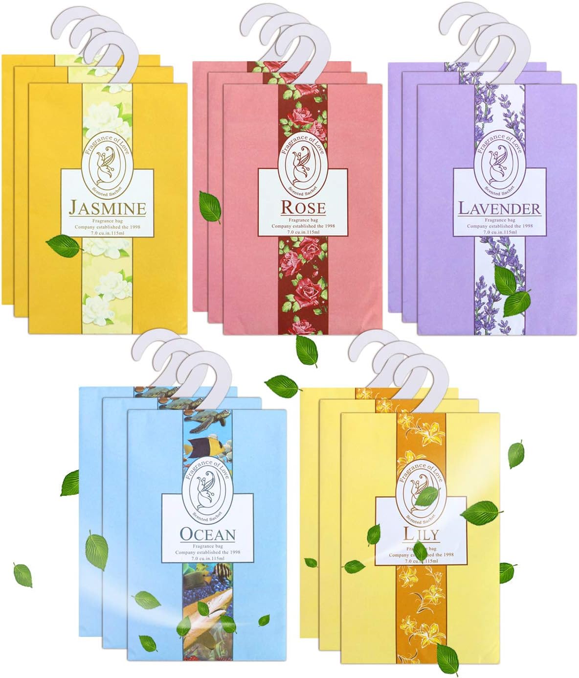 Amazon.com: SKPPC 15 Pack Closet Air Freshener, Flower Scented Sachets ...