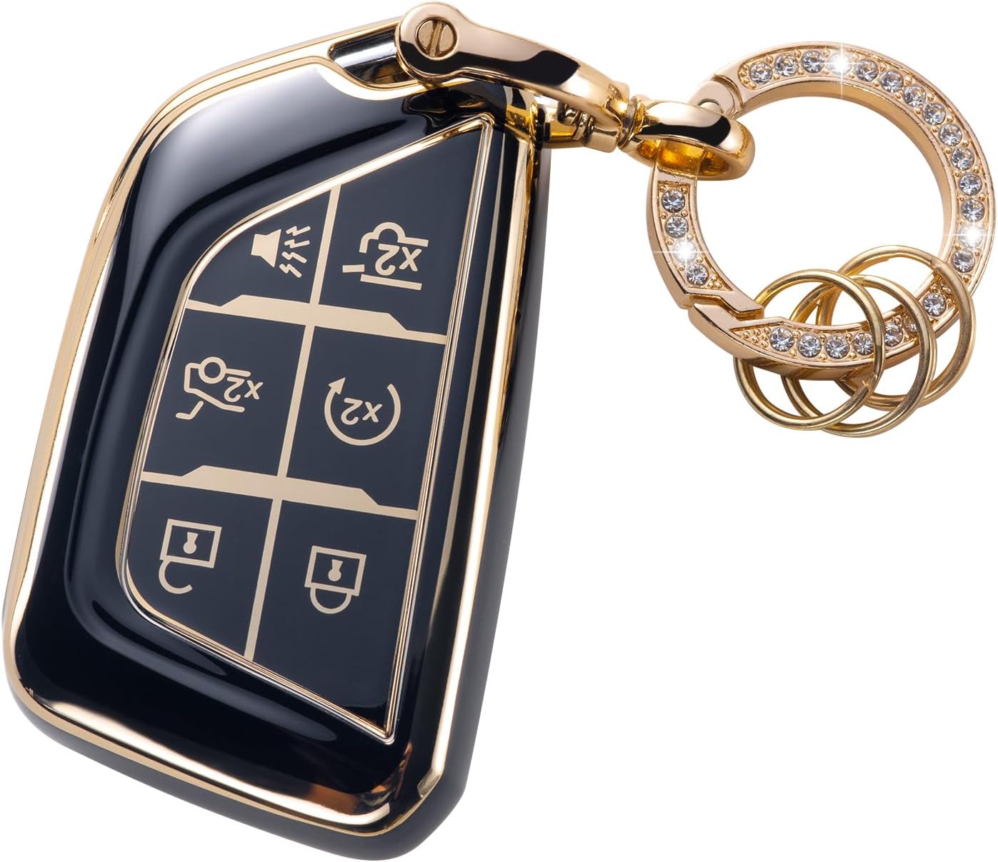 Amazon.com: Gematay for Cadillac Key Fob Cover with Keychain, Key Shell ...