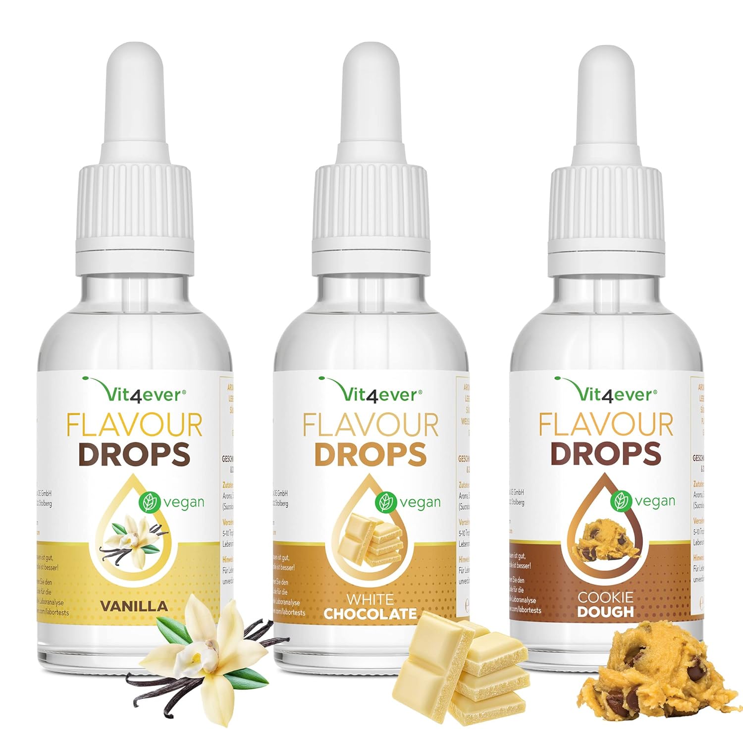 Flavour Drops 3x 50ml - Bundle Basic 4 - Flavdrops Geschmackstropfen ...