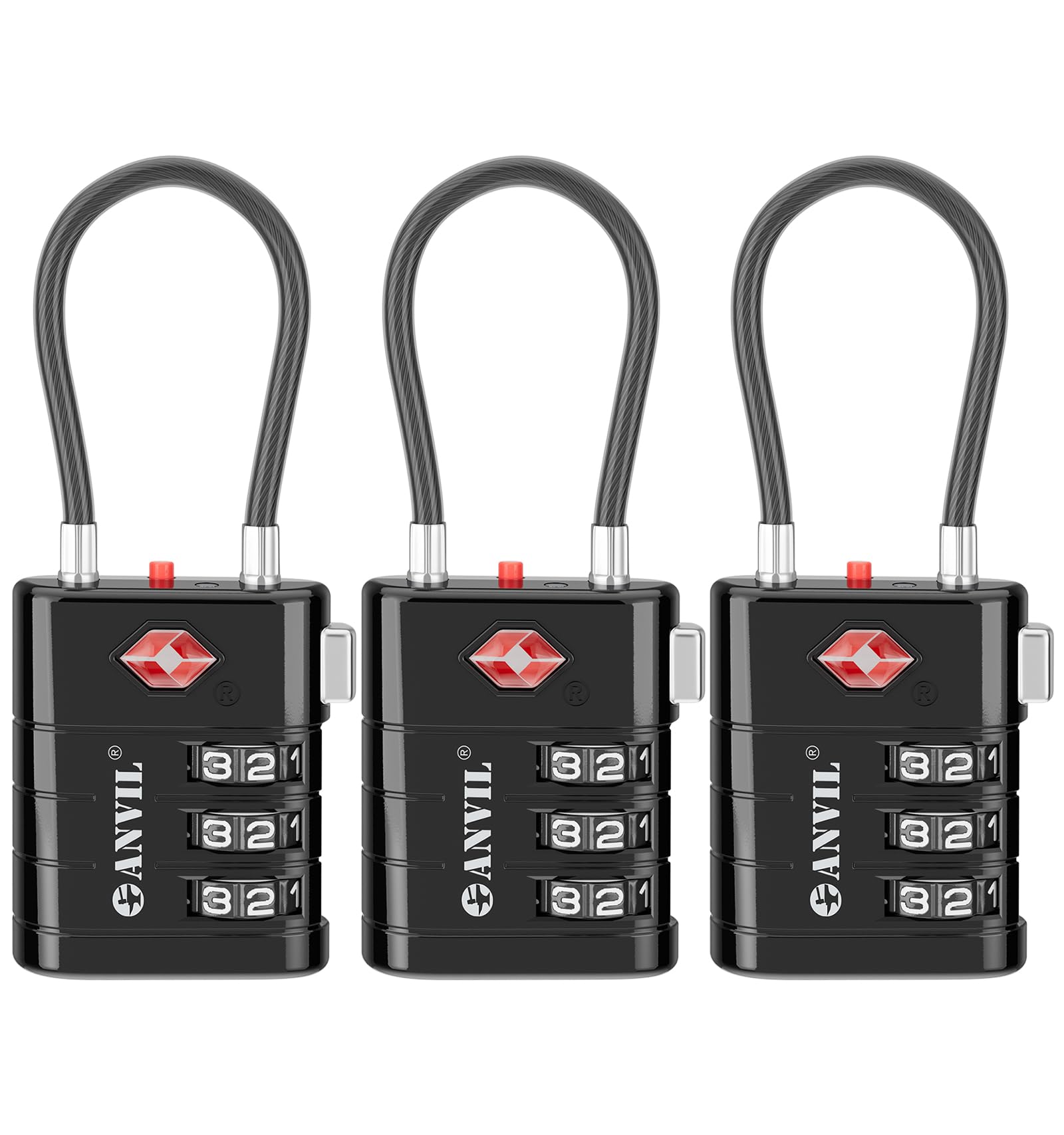 Amazon.com: ANVIL Luggage Locks - TSA Approved, Advanced TSA008 Core ...