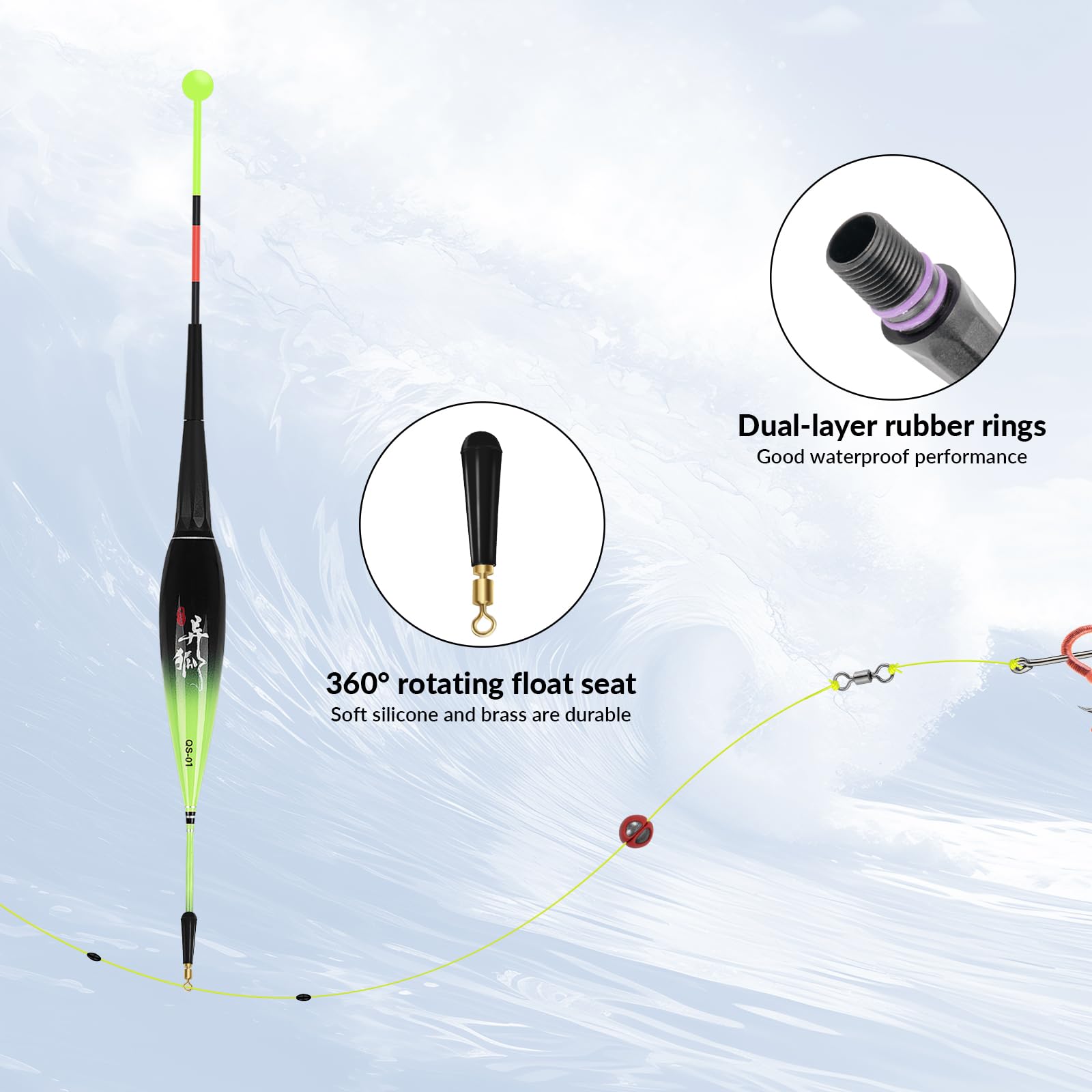 Snapklik.com : Lighted Slip Bobbers Fishing Floats LED Bobber w/Charger ...