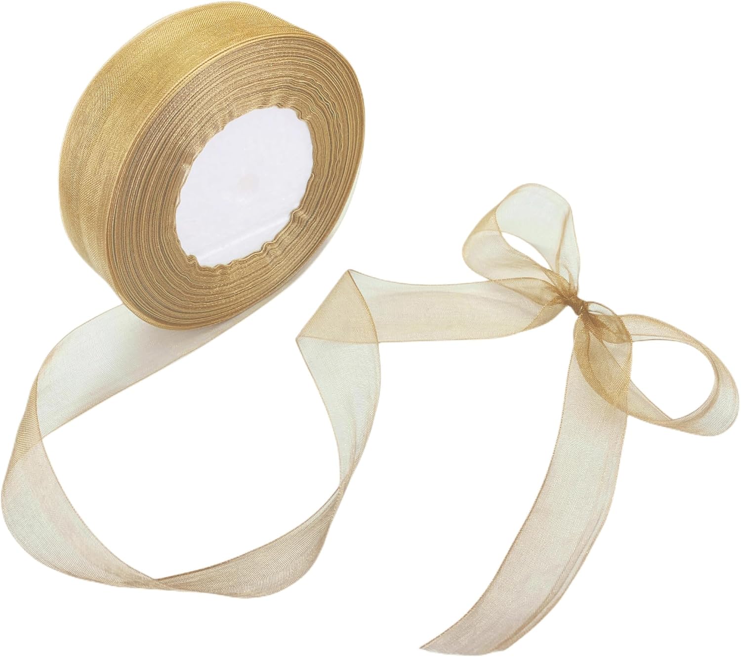 BEAUTOPE 1 Inch 50 Yards Sheer Organza Ribbon Chiffon Ribbon for Gift ...