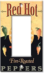 Art Plates - Single Gang Rocker Decorative Metal Wall Plate - Red Hot ...