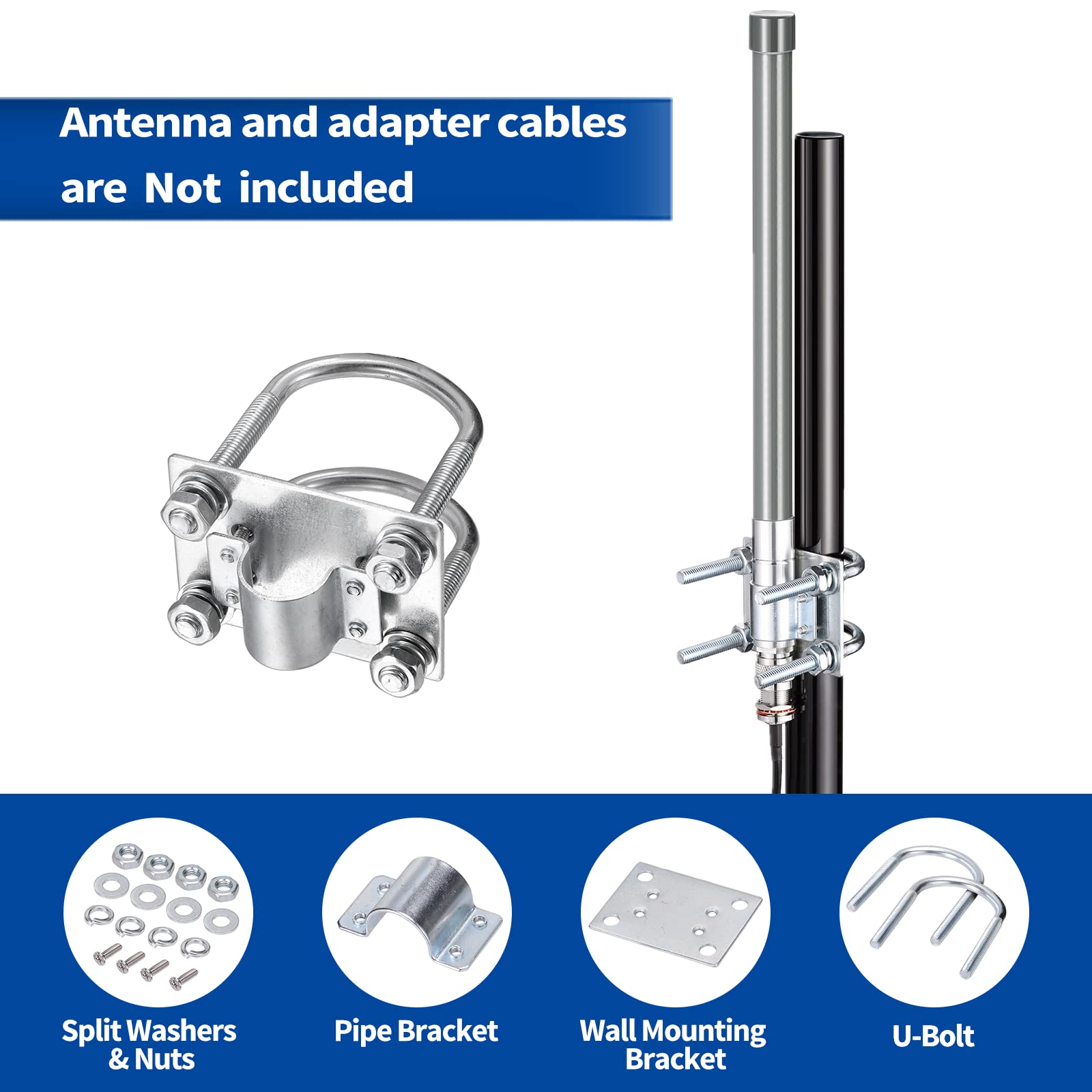 Tv Antenna Mounting Hardware Antenna Mast Chimney Mount 10' FT Straps