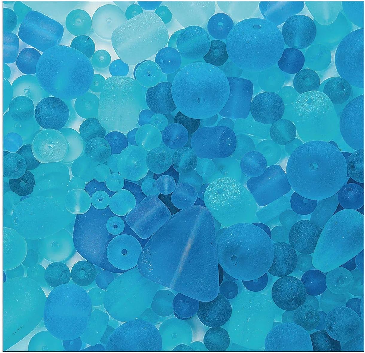 Amazon.com: Lilyhandmade 30 Piece Blue Aqua Cobalt Center Drilled Sea ...