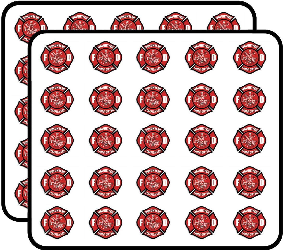 Amazon.com - Red Volunteer Firefighter Maltese Cross Shaped Sticker ...