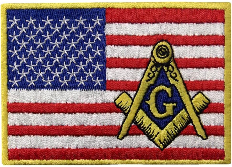 Amazon.com: American Flag Masonic Patch Embroidered USA Square Compass ...