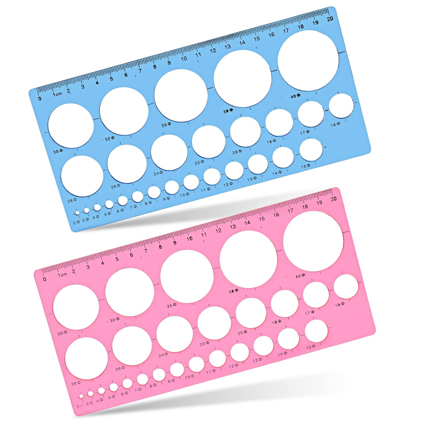 Amazon.com: 2 Pcs Circle Templates Geometric Drawing Template Measuring ...