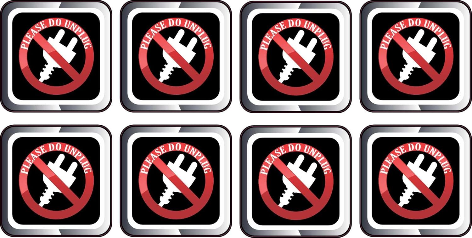 Amazon.com: StickerTalk Please Do Not Unplug Stickers, 1 Sheet of 8 ...