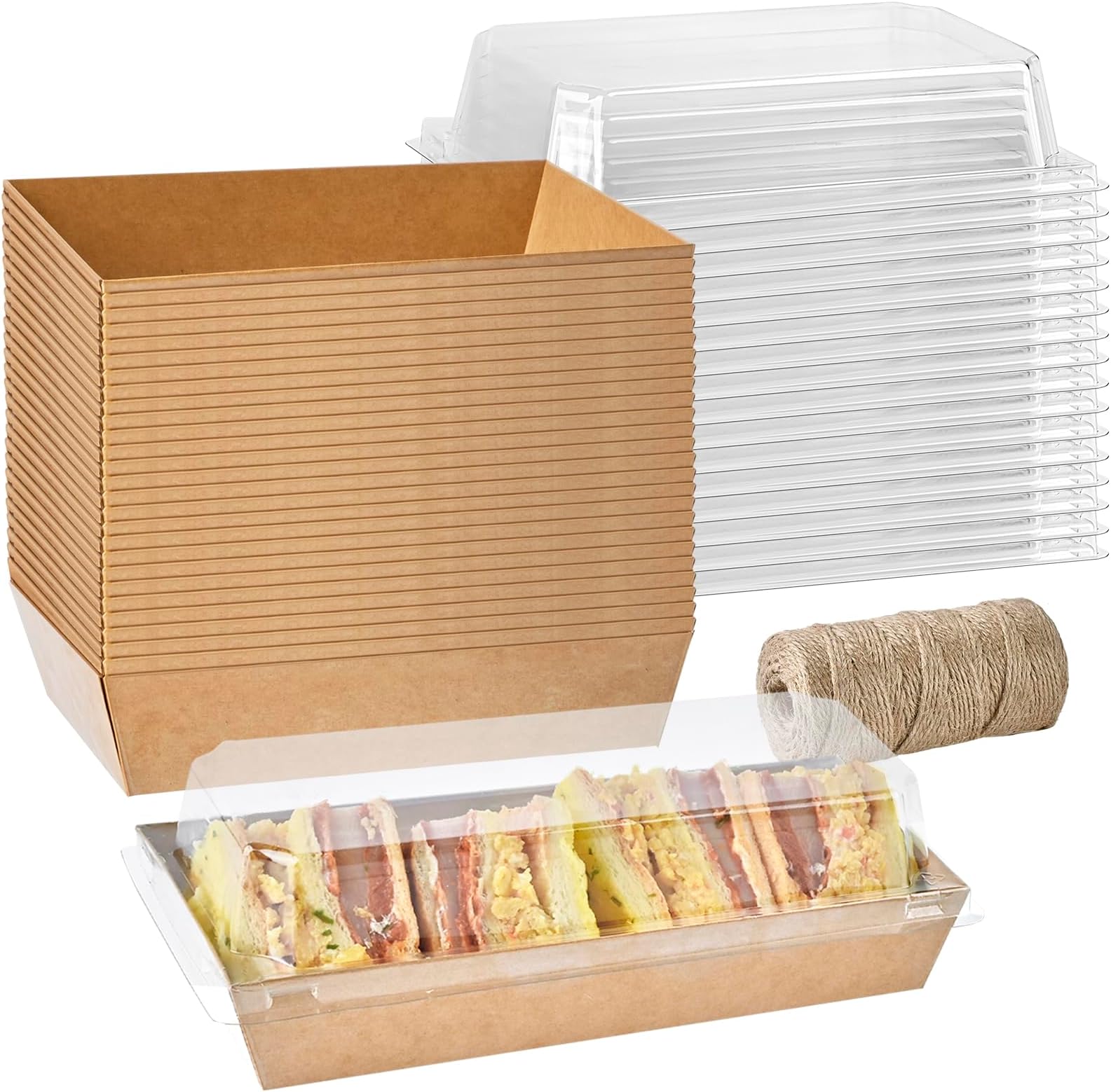 Amazon.com: Leafiew 75 Pack Charcuterie Boxes with Clear Lids - 50 x 6 ...