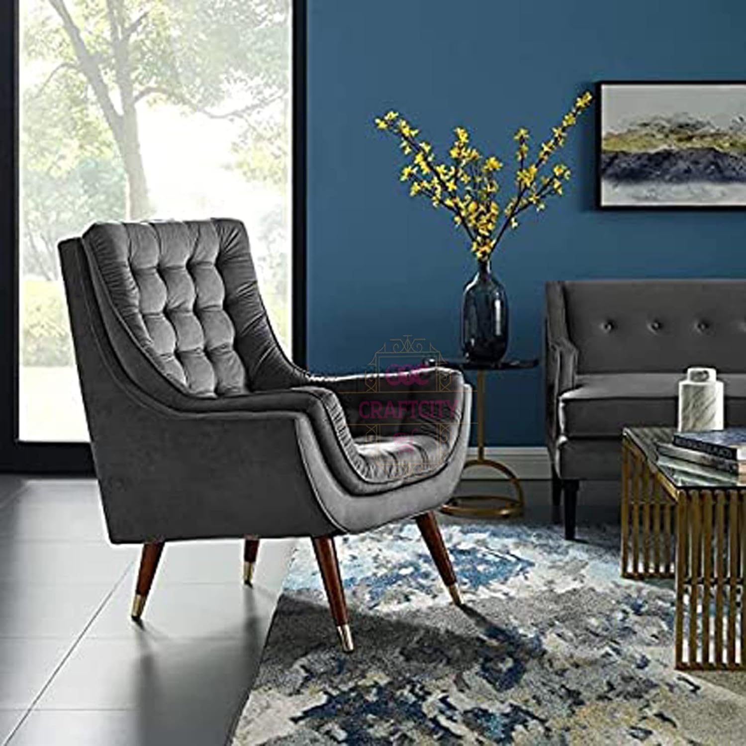 CRAFTCITY Wood |Wing Chair For Living Room Wingback Chair For ...