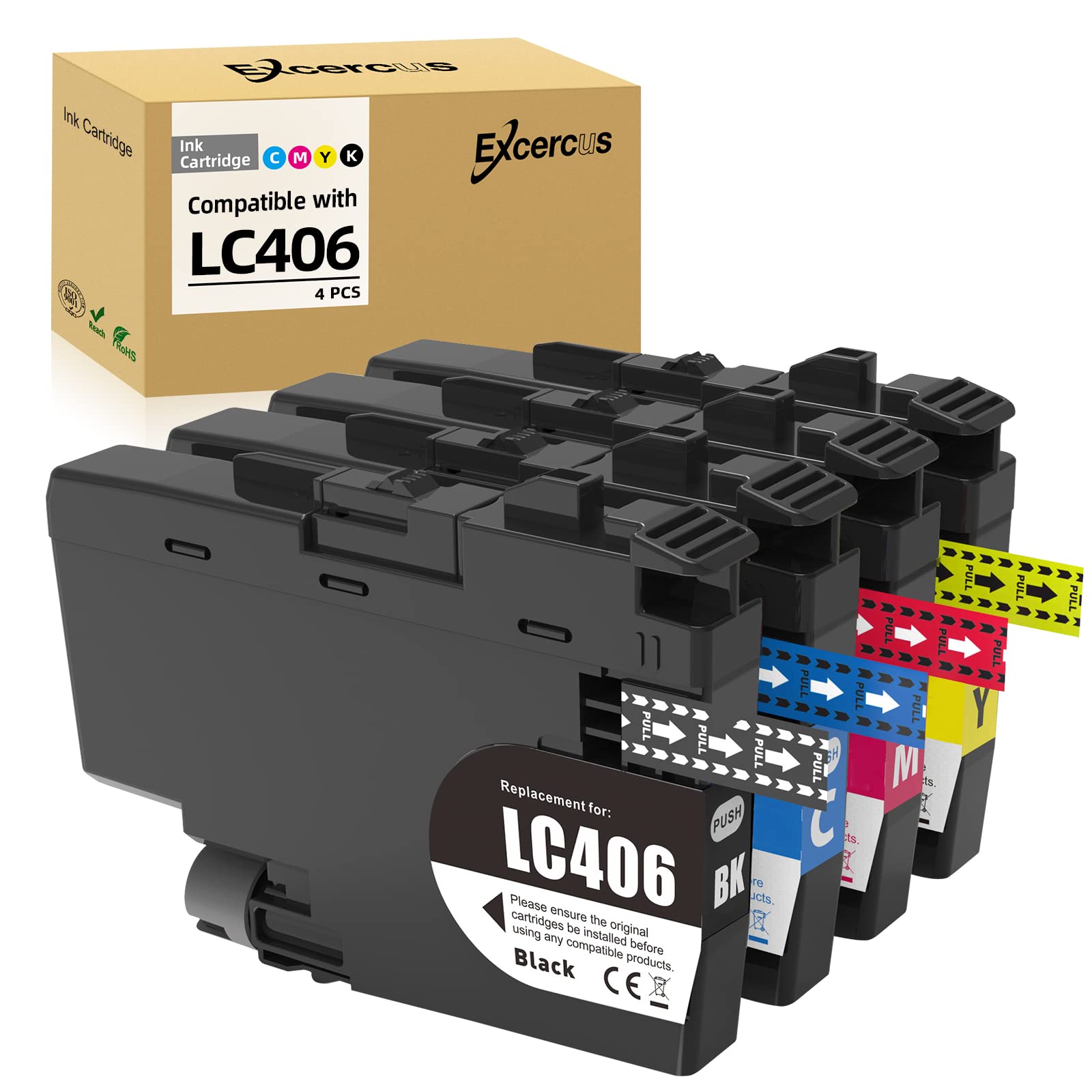 EXCERCUS LC406 Ink Cartridges Replacement for Brother LC406 Inkjet ...