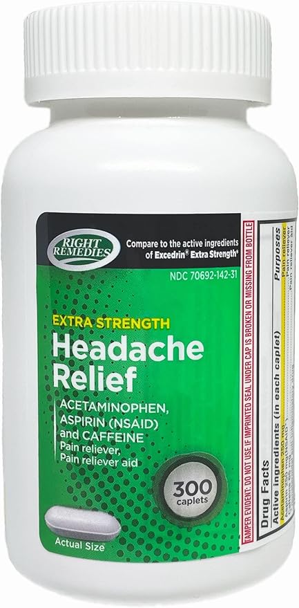 Amazon.com: RIGHT REMEDIES Extra Strength Headache Relief Caplets with ...