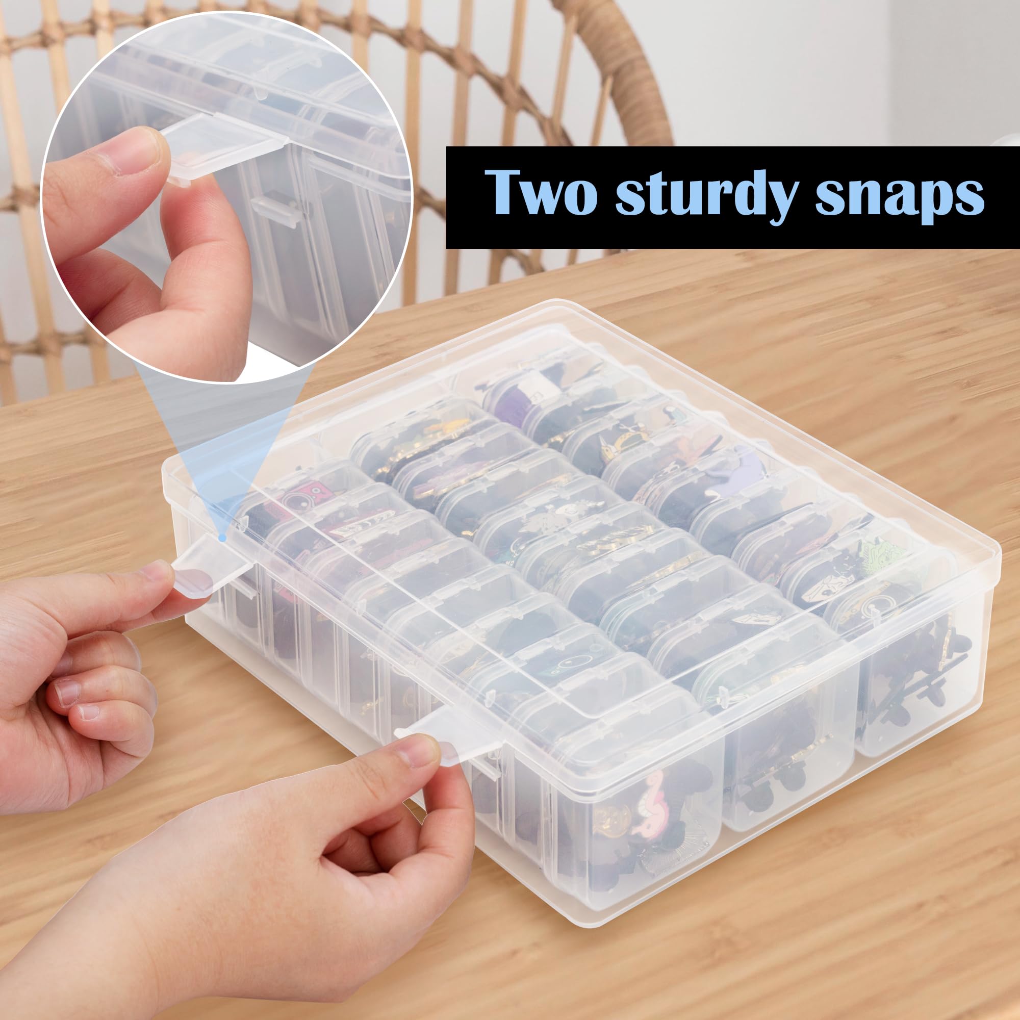 Snapklik.com : PACMAXI Enamel Pin Organizer Box, 30Pcs Mini Clear ...