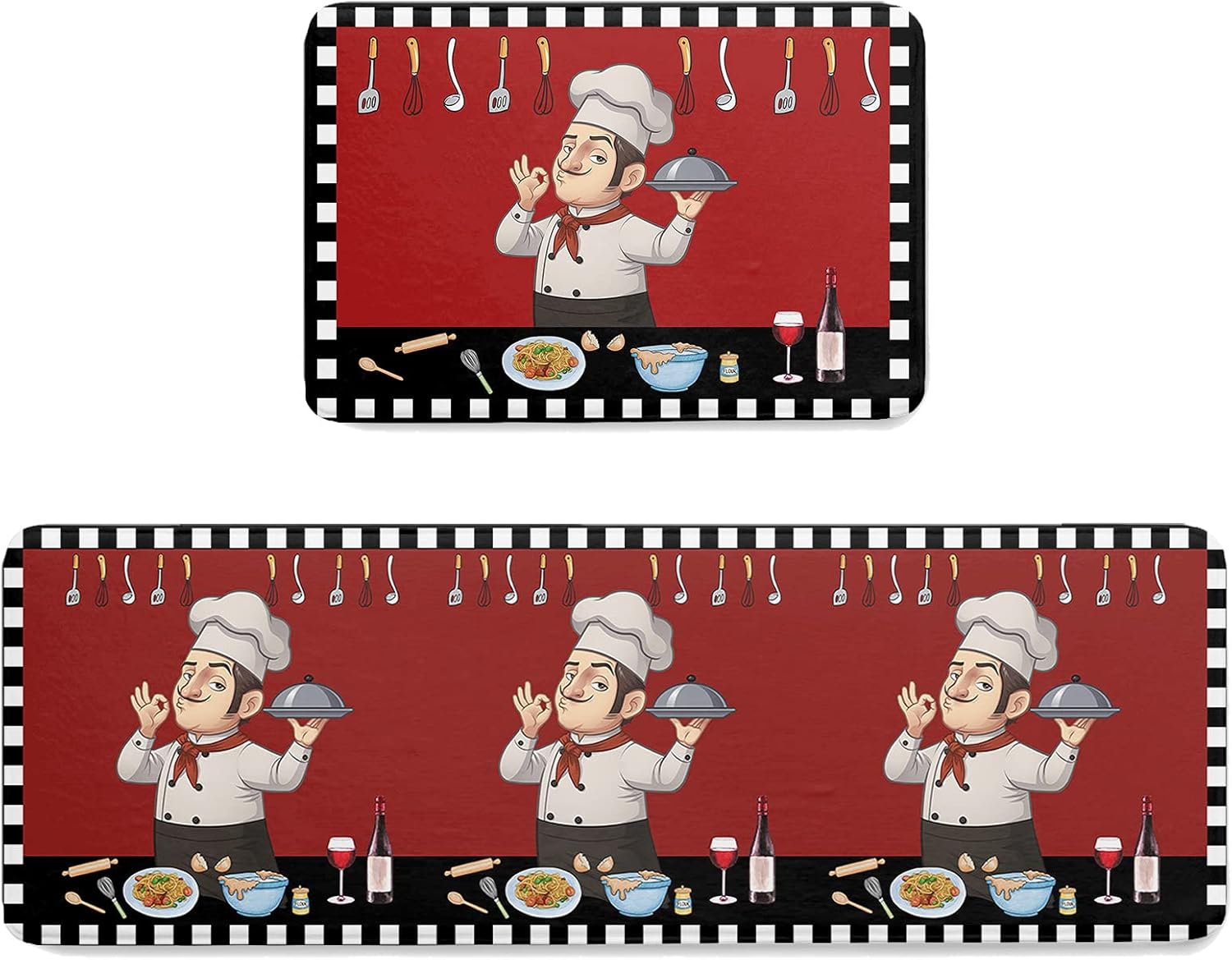 Amazon.com: Anti-Fatigue Kitchen Mats Standing Rugs Set of 2 Kitchen ...