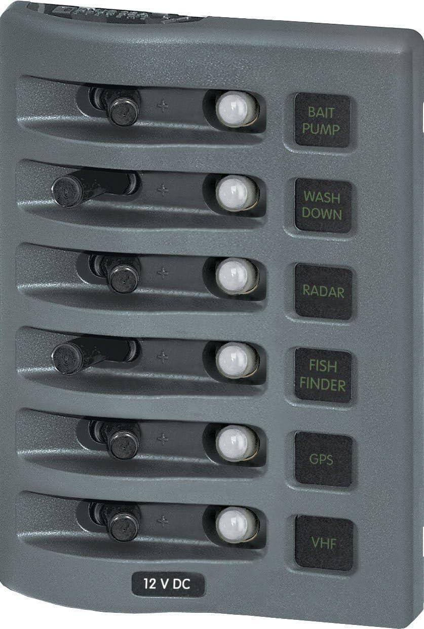 Blue Sea Systems WeatherDeck 12V DC Waterproof Circuit Breaker Panel ...
