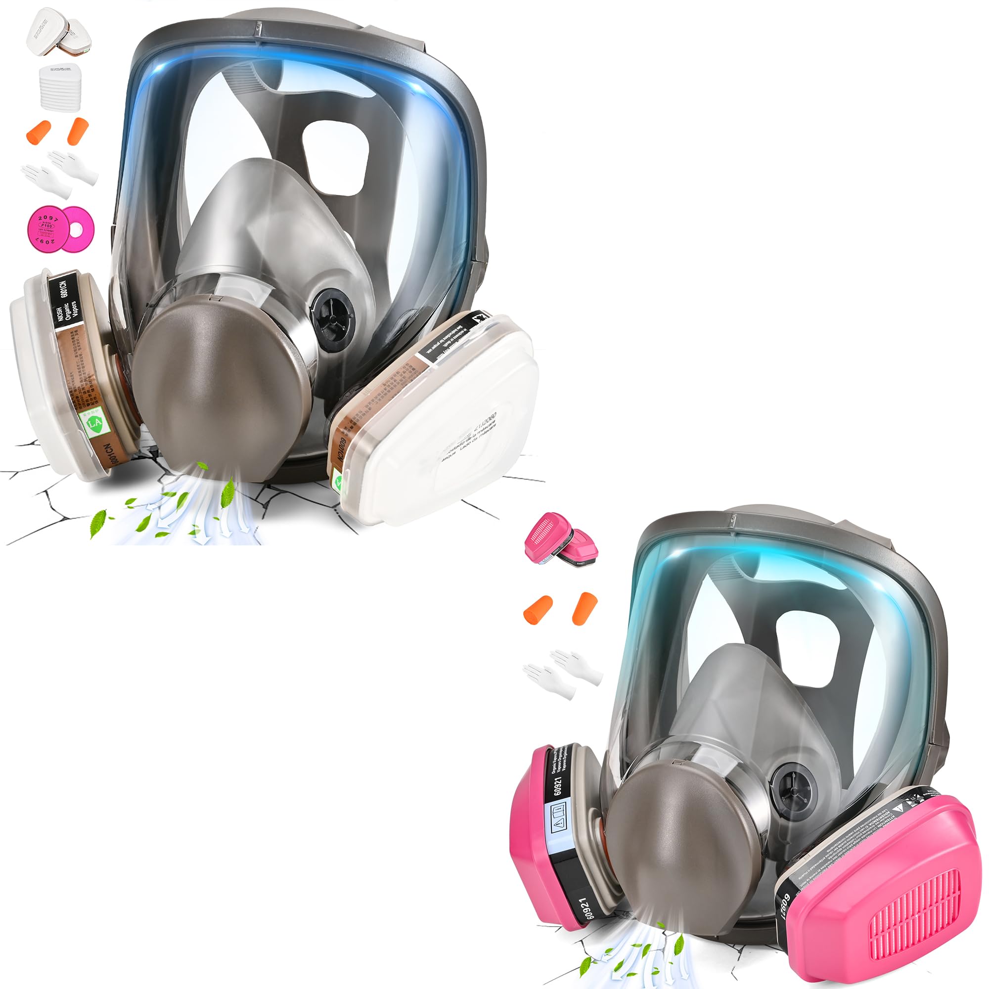 Amazon.com: Yaludm Full Face Respirator Mask with 6001 Filter - Full ...