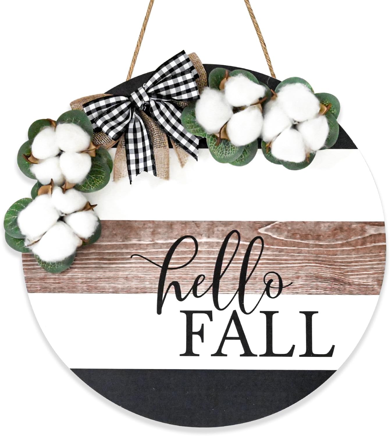 Letrero de madera con texto en inglés Hello Fall para puerta de ...