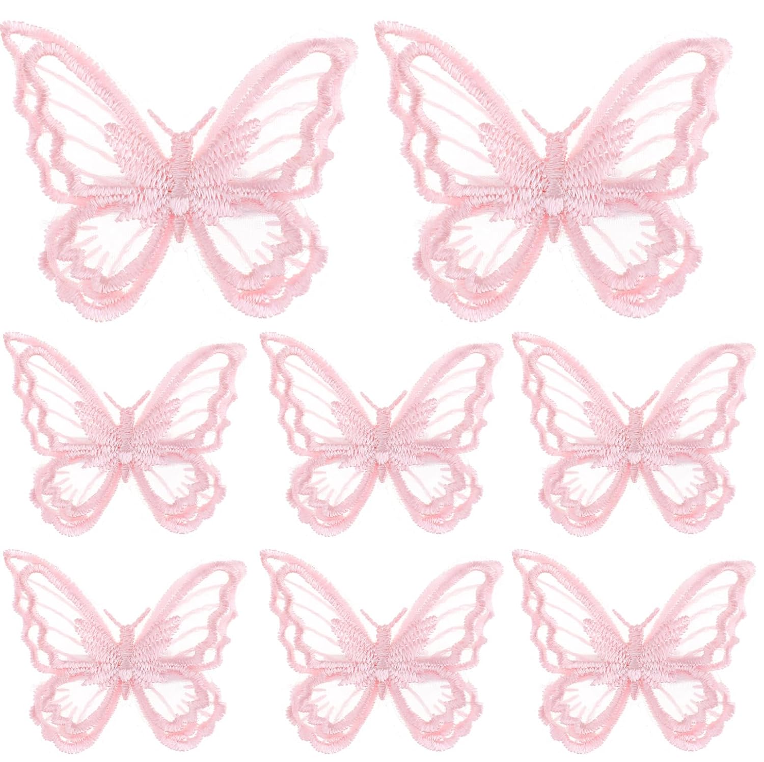 Amazon.com : 8 Pcs Pink Butterfly Hair Clips, Lace Embroidery Hair ...