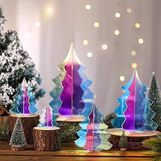 Amazon.com: Amyhill 5 Set Holographic Christmas Tree Decor for ...