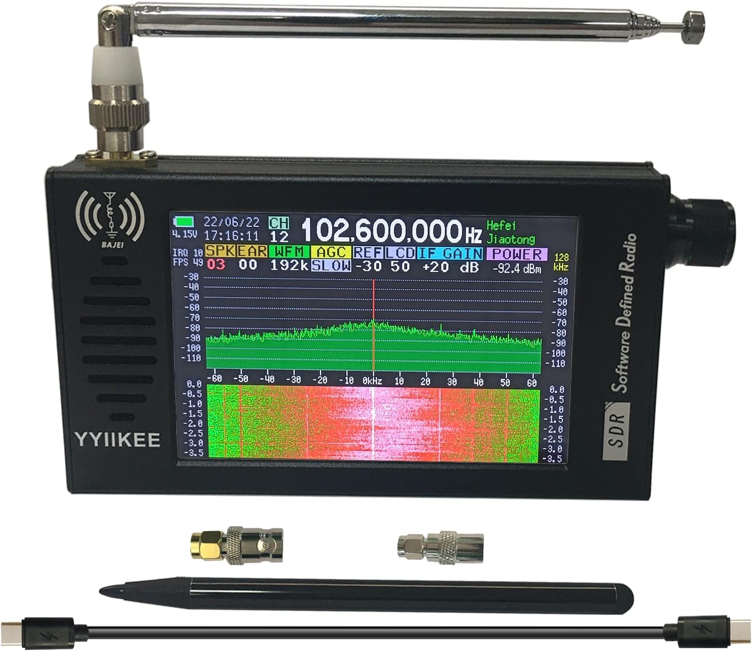 Amazon.com: Portable SDR DSP Radio Receiver – 4.3” Touchscreen, 100KHz ...