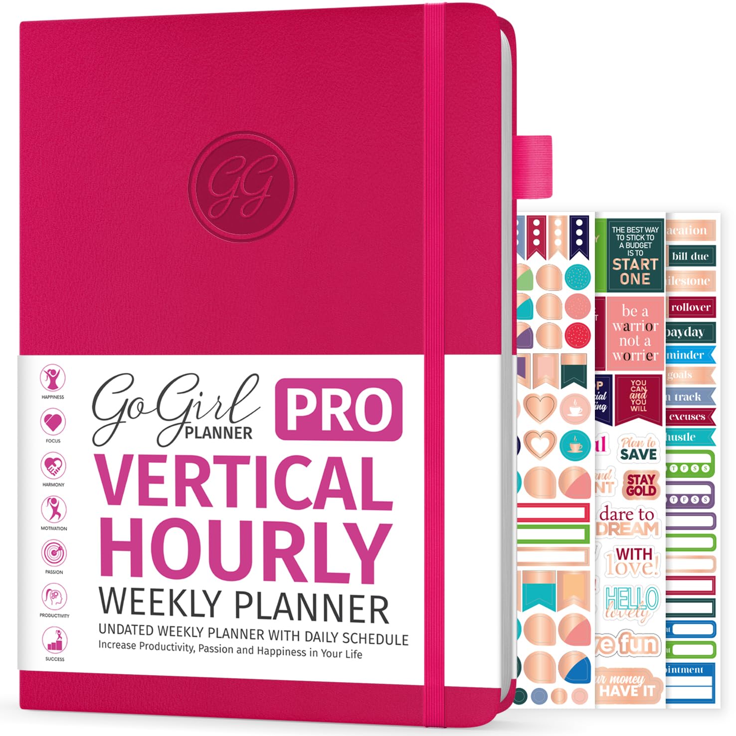 Amazon.com : GoGirl Planner PRO Schedule - Undated Planner with Hourly ...