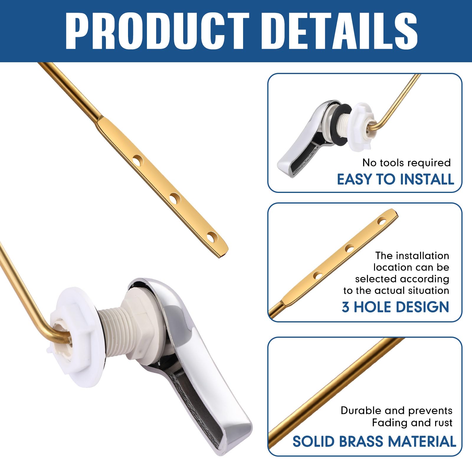 Snapklik.com : Lasnten 12 Pieces Toilet Flush Handle Lever Replacement ...
