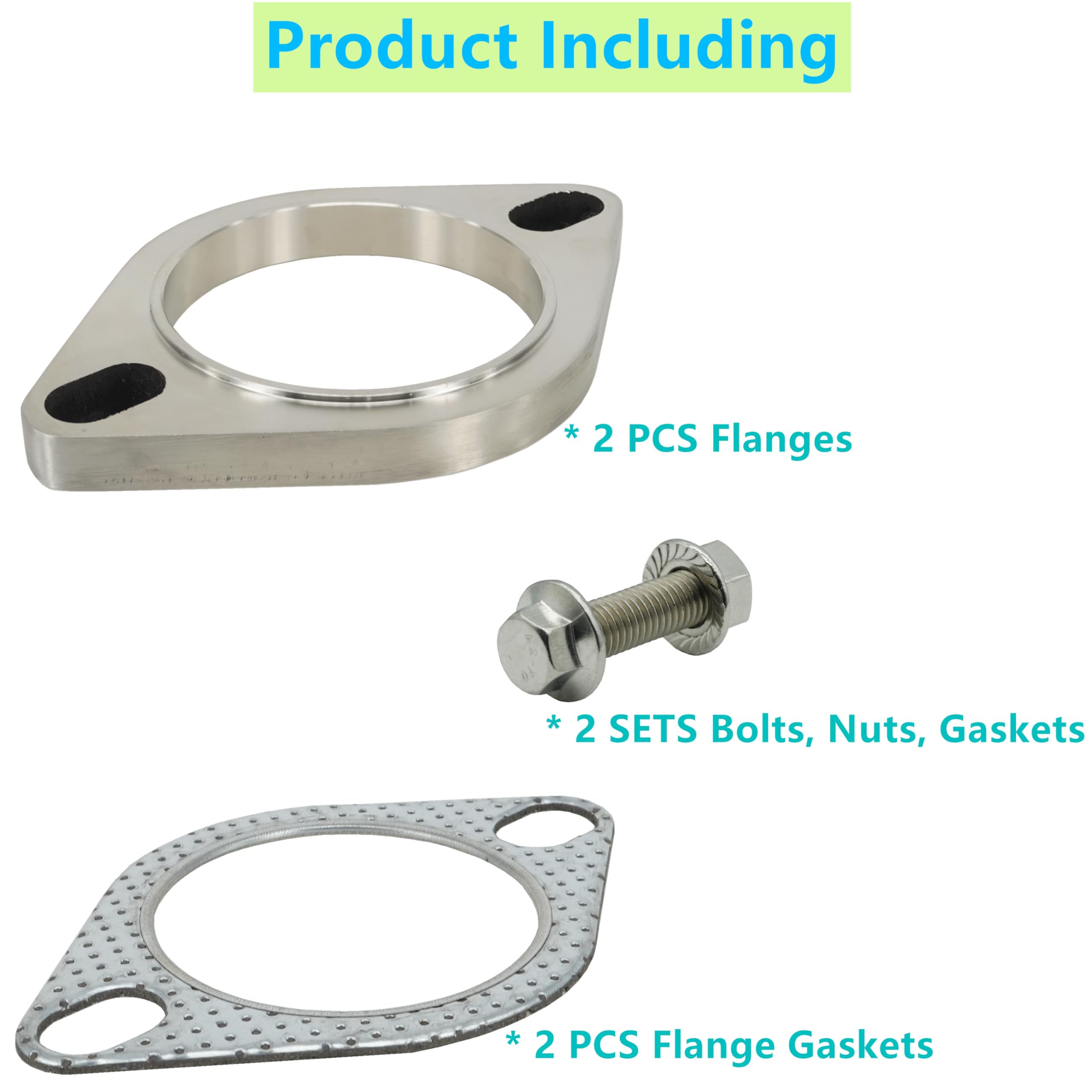 Snapklik.com : SHINTONES 2.5 Inch 2 Bolt Stainless Steel Exhaust ...