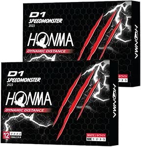 Amazon.co.jp: 【2ダースセット】HONMA D1 SPEEDMONSTER スピードモンスター(スピモン) 2023年モデル BT2302 ホワイト 24球 ディスタンス ゴルフ ...