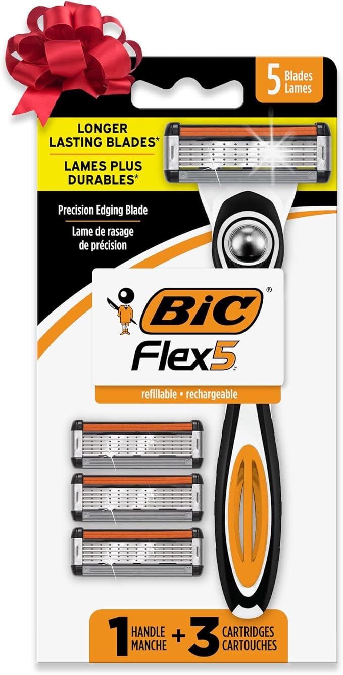 BIC Flex 5 Refillable Men's Razors, 5-Blade Razors with Aloe and ...