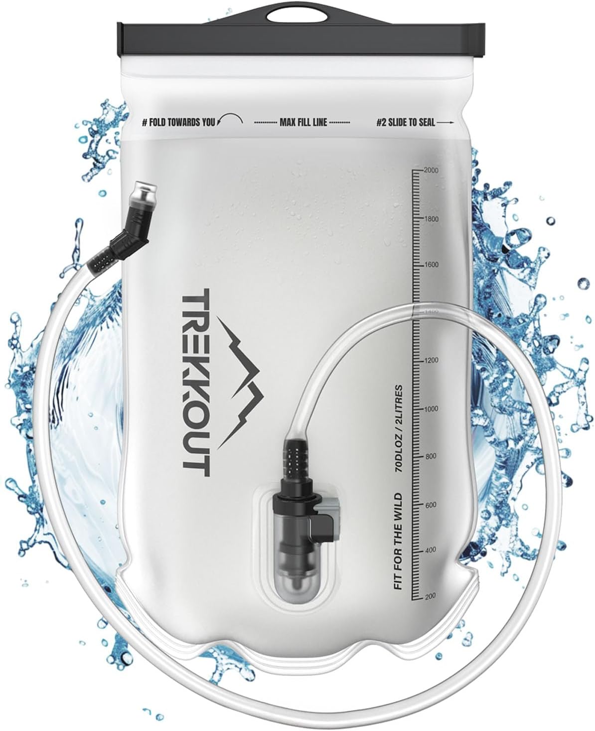 TREKKOUT Hydration Bladder | 2L Water Bladder with BPA-Free Food-Grade ...