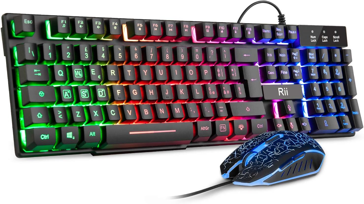 Marvo Scorpion KM409 7 Colour Rainbow LED USB Gaming Keyboard & Mouse ...